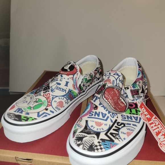 Vans | Shoes | Vans Slipon Mashup Stickers Skate Shoes | Poshmark
